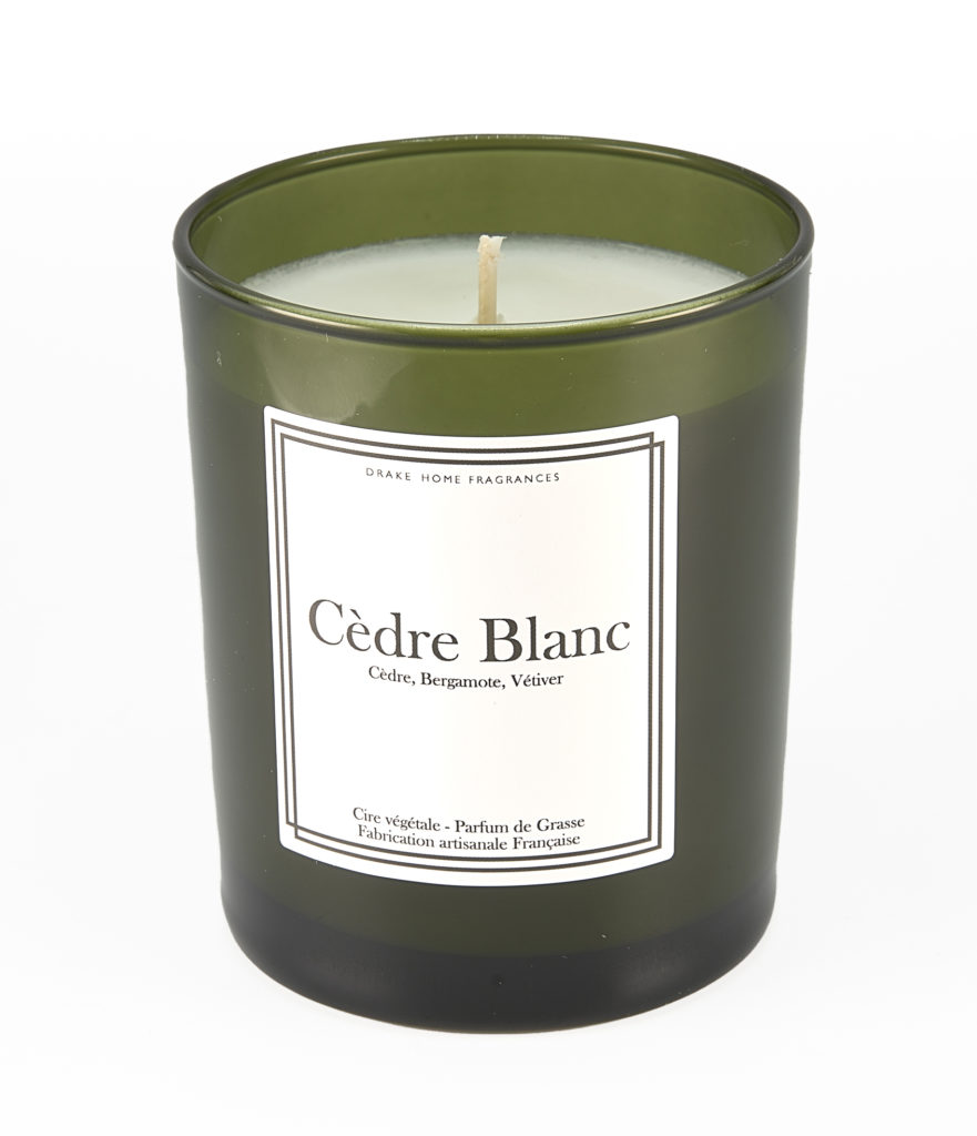 Bougie parfumée en verre fumé - Cèdre - DRAKE MANUFACTURE